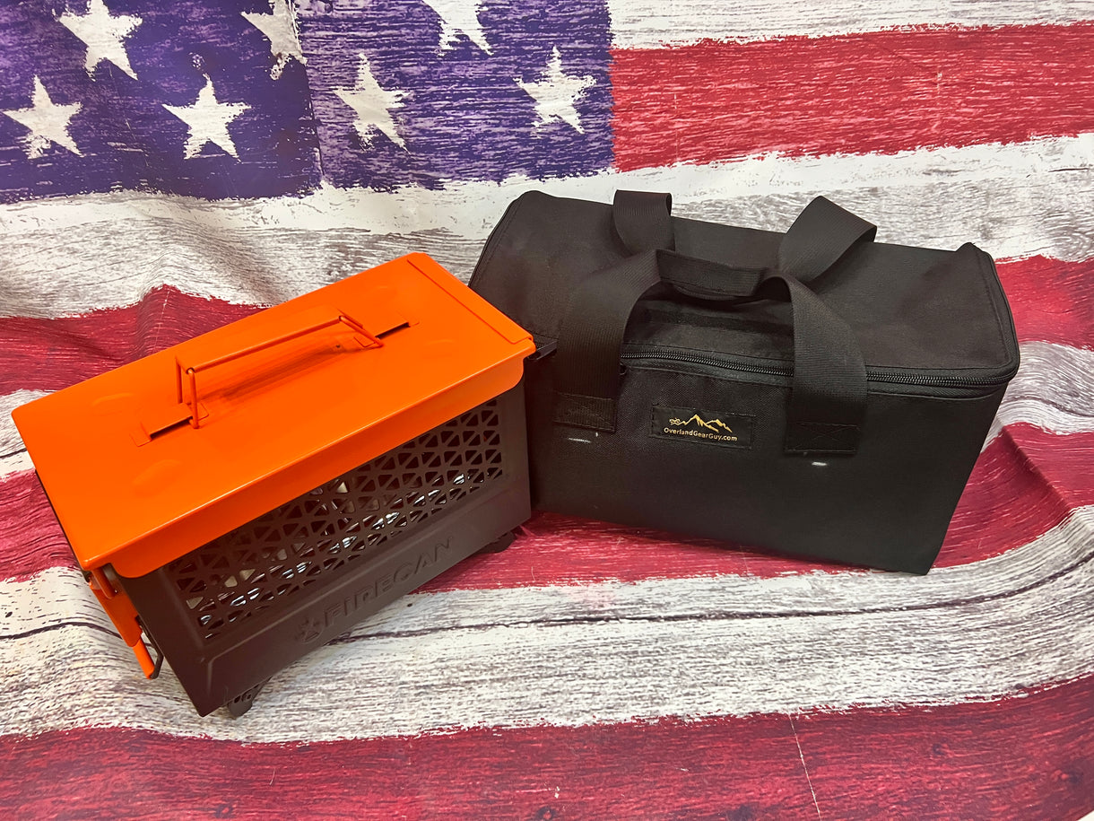 FIRECAN PORTABLE FIRE PIT Carry Bag - IGNIK- Lava Box - Overland Gear Guy